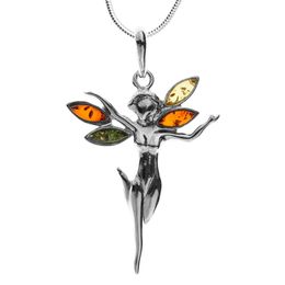OSTSEE-SCHMUCK Damen Kette mit Anh&auml;nger "- Elfe - Silber 925/000 - Bernstein", 42, Silber 925 (Sterlingsilber), silber, Silber 925 (Sterlingsilber),