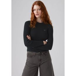 Levi's LEVI'S Damen Rundhalspullover "RIB CREW SWEATER"anthrazit night, Gr. XS, Strick, Obermaterial: 53% Baumwolle, 32% Polyester, 13% Polyamid, 2%