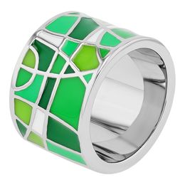 Adelia&acute;s ADELIA ́S Damen Fingerring "Damen Ring aus Edelstahl", 54, Edelstahl, gr&uuml;n, Edelstahl, Fingerringe