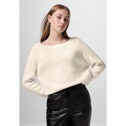 Damen Strickpullover, wei&szlig;, Gr. 44, STREET ONE STUDIO, unifarben, Stoff, 30% Polyester, 29% Polyacryl, 21% Viskose, 20% Nylon, Pullover, mit