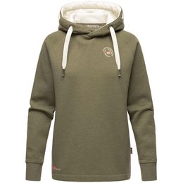 Marikoo Damen Kapuzenpullover "Airii", gr&uuml;n, Gr. S, 60% Baumwolle, 40% Polyester, Pullover, warmer Pullover im Oversize Look