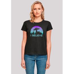 F4NT4STIC Damen T-Shirt "I BELIEVE UFO Alien Raumschiff Retro", schwarz, Gr. M, Obermaterial: 100% Baumwolle, Shirts, Premium Qualit&auml;t