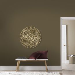 Wandbild Art for the home "Mandala Rund", gold (farbe bild(er): gold), B:80cm H:80cm T:1,2cm &Oslash;:1,2cm, Metall, Bilder, Luxus Metal Art Wanddeko
