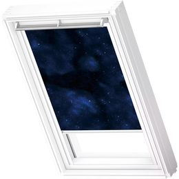 Verdunklungsrollo Velux "DKL 4653SWL", kids universum, wei&szlig;, FK08, stufenlos positionierbar, Polyester, Rollos, Verdunklungsrollo, wei&szlig;e F&uuml;hrungsschienen & Griffleiste