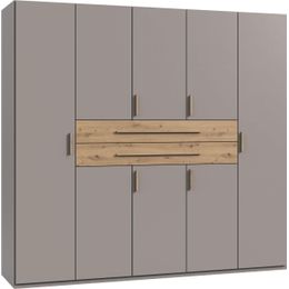 Dreht&uuml;renschrank wimex "Digit, erh&auml;ltlich in den Breiten 180cm, 225cm oder 270cm", saharagrau, absetzung und griffe artisan eiche nachbildung, B:225cm H:208cm T:58cm, Holzwerkstoff, Schr&auml;nke, Dreht&uuml;renschrank, inkl. zwei Schubk&auml;sten