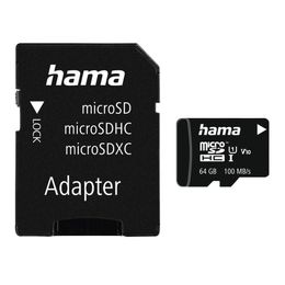Hama Speicherkarte "microSD Karte, Memory Fast, + Adapter/Mobile, Class 10 UHS-I", schwarz, 128 GB, Speicherkarten