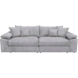 Big-Sofa Home Affaire "Soft&Cosy XL, B: 246 cm - OTTO. Verl&auml;ssliche Qualit&auml;t.", grau (hellgrau), B:246cm T:123cm, 100% Polyester, Sofas, Big-Sofa, Mega-Sofa, Cord oder Chenille-Struktur, mit Federkern & 4 Zierkissen, Topseller