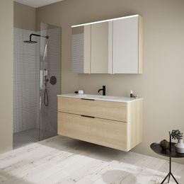 Burgbad Eqio Schrank mit Slim Keramik-Waschtisch, mit Spiegelschrank, SHCP122RF3180C0001G0200,