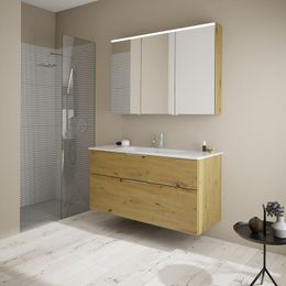 Burgbad Eqio Schrank mit Slim Keramik-Waschtisch, mit Spiegelschrank, SHCP122RF5662C0001G0146,