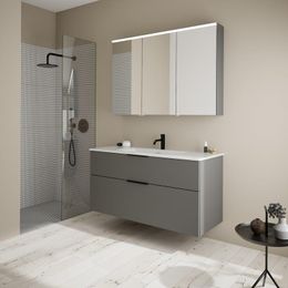 Burgbad Eqio Schrank mit Slim Keramik-Waschtisch, mit Spiegelschrank, SHCP122LF6584C0001G0200,