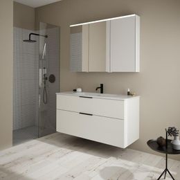 Burgbad Eqio Schrank mit Slim Keramik-Waschtisch, mit Spiegelschrank, SHCP122RF2009C0001G0200,