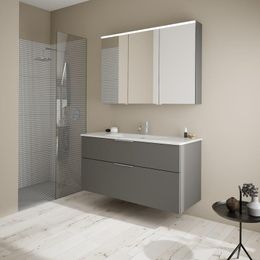 Burgbad Eqio Schrank mit Slim Keramik-Waschtisch, mit Spiegelschrank, SHCP122RF6584C0001G0146,