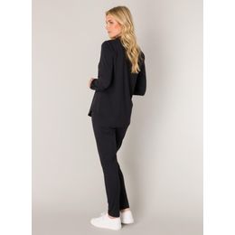 Base Level Damen Langarmbluse "Tamara", schwarz, Gr. 38, unifarben, Web, Obermaterial: 75% Polyamid, 25% Elasthan, Blusen, mit Stretch und Knopfleiste