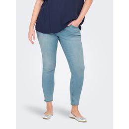 Only CARMAKOMA Damen High-waist-Jeans "CARANNA HW SKINNY ANK DNM ANA NOOS", blau, Gr. 46, unifarben, Denim/Jeans, Obermaterial: 70% Baumwolle, 25%