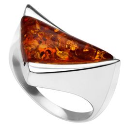 OSTSEE-SCHMUCK Damen Fingerring "- Imke - Silber 925/000 - Bernstein", 54, silber, Fingerringe