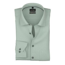 OLYMP Herren Langarmhemd "Big & Tall", gr&uuml;n, Gr. 47, gemustert, Web, Obermaterial: 100% Baumwolle, Hemden, New Kentkragen, comfort fit