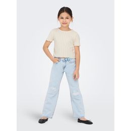 KIDS Only M&auml;dchen T-Shirt "KOGCARLOTTA LIFE S/S TOP JRS NOOS"cloud dancer, Gr. 122, unifarben, Jersey, Obermaterial: 100% Baumwolle, Shirts