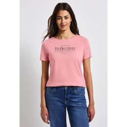 Street One Damen T-Shirtblush peach, Gr. 34, bedruckt, Web, 100% Baumwolle, Shirts, aus reiner Baumwolle