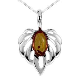 OSTSEE-SCHMUCK Damen Kette mit Anh&auml;nger "- Fabina - Silber 925/000 - Bernstein", 50, Silber 925 (Sterlingsilber), silber, Silber 925