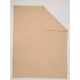 Wohndecke Biederlack Gr. 1, braun (camel), B:150cm L:200cm, 58% Baumwolle, 35% Polyacryl, 7% Polyester, Wohndecken, Wohndecke