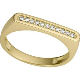 Firetti Damen Diamantring "Schmuck Geschenk Gold 333 Damenring Goldring Fingerring St&auml;bchen", 19, 0,1 P2 = erkennbare Einschl&uuml;sse, Diamanten Gelbgold