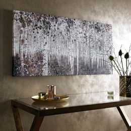 Leinwandbild Art for the home "Birkenwald", beige (farbe bild(er): braun), B:120cm H:30cm, Bilder, Leinwandbild, Aquarell Wald 60 x 120 cm