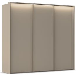 Kleiderschrank Rauch "Schwebet&uuml;renschrank Schrank Garderobe Ankleide Schlafzimmer TARO", fango, griffleisten fango, B:250cm H:226cm T:70cm, Holzwerkstoff, Schr&auml;nke, Kleiderschrank, 4 Breiten, optional Passepartout mit/ohne Beleuchtung MADE IN GERMANY