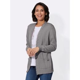 Casual Looks Damen Strickjacke, schwarz-wei&szlig;, Gr. 40, gemustert, 55% Baumwolle, 45% Viskose, Strickjacken