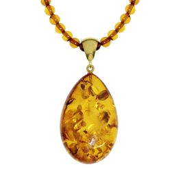 OSTSEE-SCHMUCK Damen Kette ohne Anh&auml;nger "- Danielle - Bernstein -", 50, Bernstein, braun, Bernstein, Halsketten