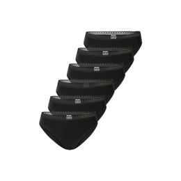 Schiesser Damen Slip "Slip 6er Pack", Gr. S, schwarz, Obermaterial: 95% Baumwolle CO. 5% Elasthan EL., Unterhosen