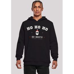 F4NT4STIC Herren Kapuzenpullover "Ho Ho Ho Santa Claus Weihnachten", schwarz, Gr. S, Obermaterial: 65% Baumwolle, 35% Polyester, Pullover,
