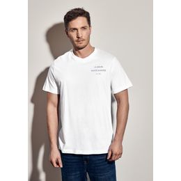 Street One MEN Herren T-Shirt, wei&szlig;, Gr. S, bedruckt, Web, 100% Baumwolle, Shirts, mit Wording-Print
