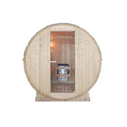 Fasssauna Sanotechnik "&raquo;TROMS&Ouml; XL&laquo;", braun (holz), Saunaofen, 8 kW, Saunen, geeignet f&uuml;r 6 Personen, Fichetnholz