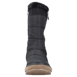Rieker Damen Winterstiefel, Gr. 37, schwarz, Nubuklederimitat, Textil, unifarben, Schuhe, Winterboots, Snowboots mit wasserabweisender