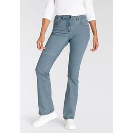 Arizona Damen Bootcut-Jeans, blau, Basic, Gr. 18, clean, Denim/Jeans, Obermaterial: 98% Baumwolle, 2% Elasthan, Jeans, hohe Leibh&ouml;he