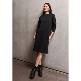 Damen Sweatkleid, schwarz, Gr. 34, STREET ONE STUDIO, unifarben, Web;Stoff;Sweatware, 65% Baumwolle, 35% Polyester, Kleider, soft und trageangenehm