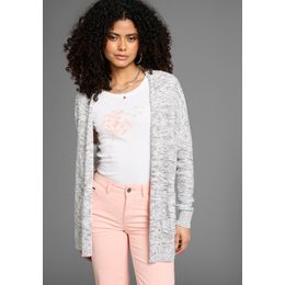 Kangaroos Damen Strickjacke, wei&szlig;, Gr. 32, meliert, Strick, Obermaterial: 50% Baumwolle, 50% Polyacryl, Strickjacken, in meliertem Obermaterial