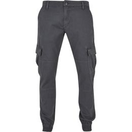 Cargohose Urban Classics "Urban Classics Herren Washed Cargo Twill Jogging Pants", Herren, Gr. 32, Normalgr&ouml;&szlig;en, schwarzshadow, 98% Baumwolle, 2% Elasthan, unifarben, normal, Hosen Cargohose