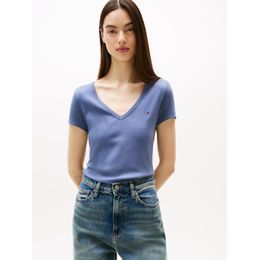 Tommy Jeans "TJW SLIM ESSENTIAL RIB V SS" mit gerippter Struktur