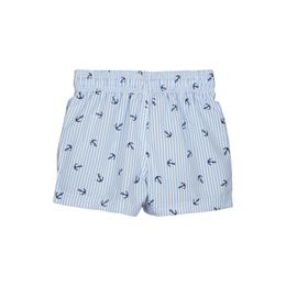 Blue Seven Jungen Badehose "Jungen Badehose gestreift", blau, Gr. 104, Polyester, Badehosen, Alloverdruck