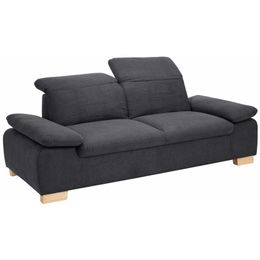 2,5-Sitzer Home Affaire "Bergamo Multifunktions-Couch, elegant und komfortabel", grau (anthrazit), B:215cm H:77cm T:90cm, Chenille 100% Polyester;Struktur fein ( 100% Polyester);Luxus-Kunstleder;Struktur weich (100% Polyester), Sofas, mit Armlehn-und R&uuml;ckenfunktion, Federkern