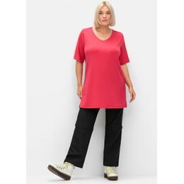 sheego Damen Webhose, schwarz, Gr. 46, unifarben, 89% Polyester, 11% Elasthan, Hosen
