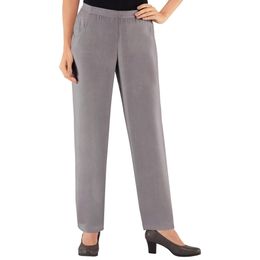 Classic Basics Damen Schlupfhose, grau, Gr. 38, unifarben, 52% Polyester, 48% Viskose, Hosen