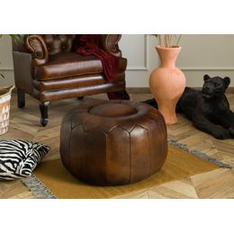 Pouf Hocker Echtleder 60x60x38 braun CHESTERFIELD #18