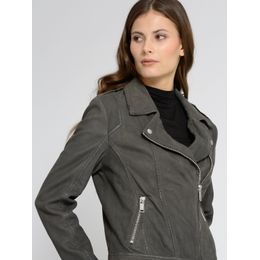 Mustang Damen Lederjacke "31022101", grau, Gr. L, Obermaterial: 100% Lammleder. Futter: 100% Baumwolle. &Auml;rmelfutter: 100% Polyester. Taschenfutter:
