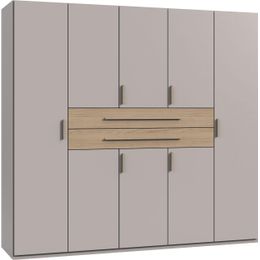 Dreht&uuml;renschrank wimex "Digit, erh&auml;ltlich in den Breiten 180cm, 225cm oder 270cm", kaschmir, absetzung und griffe dorena oak nachbildung, B:225cm H:208cm T:58cm, Holzwerkstoff, Schr&auml;nke, Dreht&uuml;renschrank, Kleiderschrank inkl. zwei Schubk&auml;sten in zentraler H&ouml;he