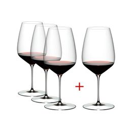 Rotweinglas "Cabernet / Merlot Weingl&auml;ser Veloce 829 ml 4er Set transparent", bunt (transparent), 4 tlg., Glas, RIEDEL THE WINE GLASS COMPANY, Trinkgef&auml;&szlig;e, Rotweinglas