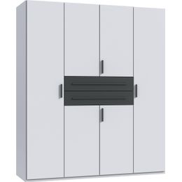 Dreht&uuml;renschrank wimex "Digit, erh&auml;ltlich in den Breiten 180cm, 225cm oder 270cm", wei&szlig;, absetzung und griffe grafit, B:180cm H:208cm T:58cm, Holzwerkstoff, Schr&auml;nke, Dreht&uuml;renschrank, Kleiderschrank inkl. zwei Schubk&auml;sten in zentraler H&ouml;he