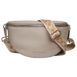 G&uuml;rteltasche Bruno Banani, Damen, Gr. B/H/T: 27cm x 15cm x 9cm onesize, beige, Leder, leicht gl&auml;nzend, unifarben, Taschen G&uuml;rteltasche, echt Leder