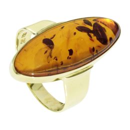 OSTSEE-SCHMUCK Damen Fingerring "- Classic 26 x 10 - Gold 333/000 - Bernstein", 56, gold, Fingerringe